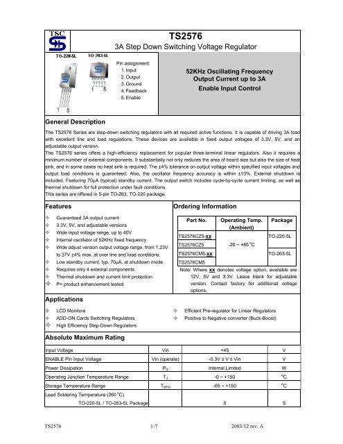 TS2576 - Datasheet Catalog