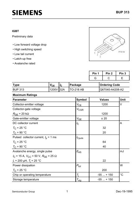BUP 313 - Datasheet Catalog