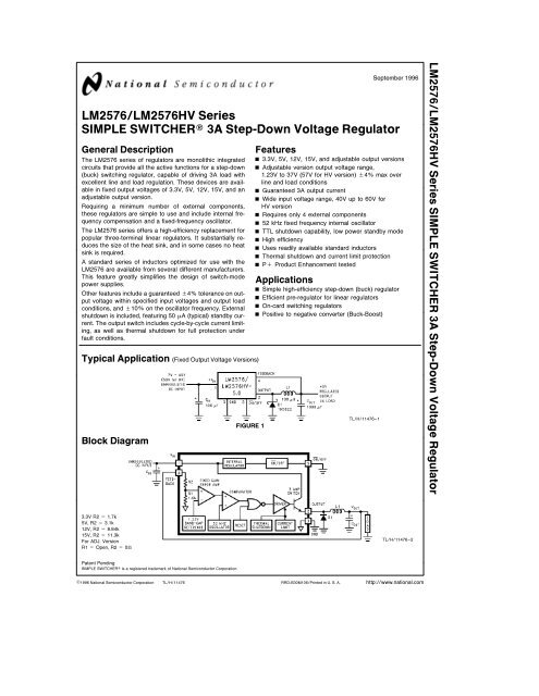 Lm2576/lm2576hv series simple switcher 3a step-down voltage ...