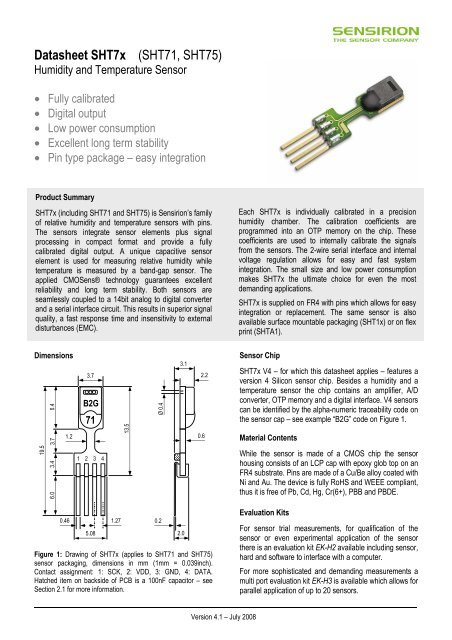 Datasheet SHT7x (SHT71, SHT75)