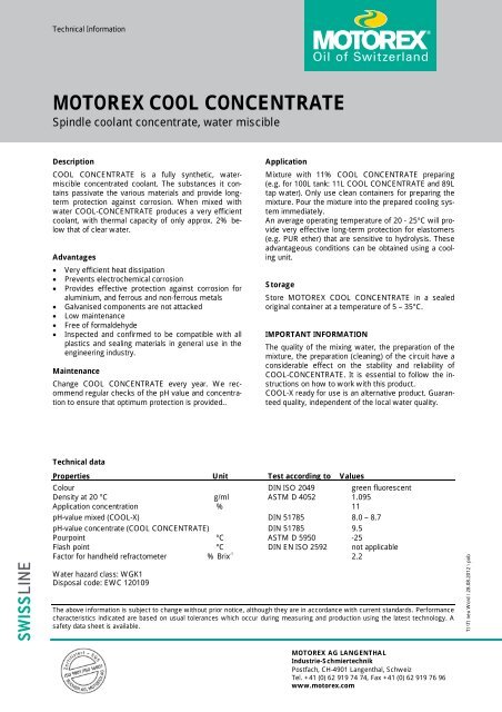 MOTOREX COOL CONCENTRATE