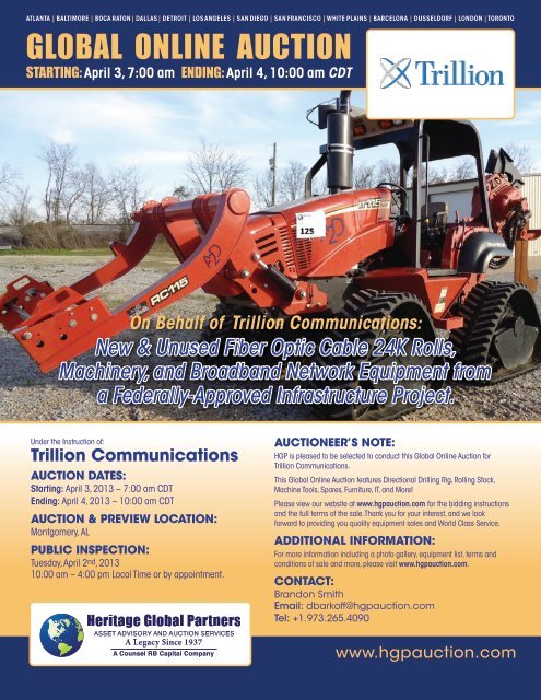 Auction Brochure - Liquidation Auction - Equipment Auctions| HGP ...