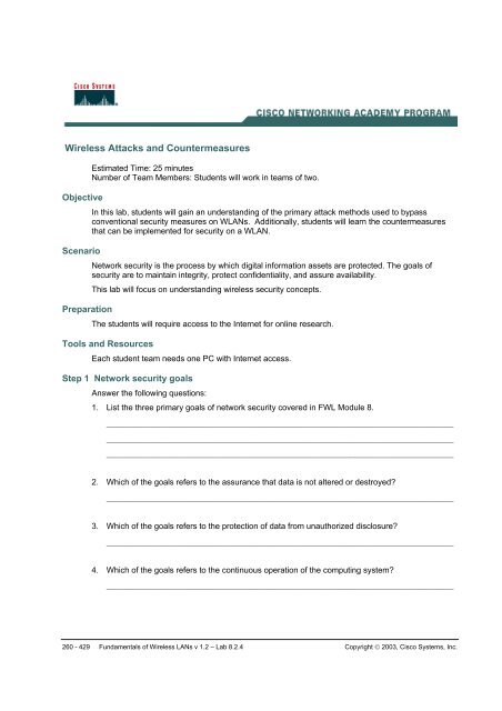 Wireless Attacks And Countermeasures