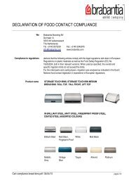 DECLARATION OF FOOD CONTACT COMPLIANCE - Brabantia