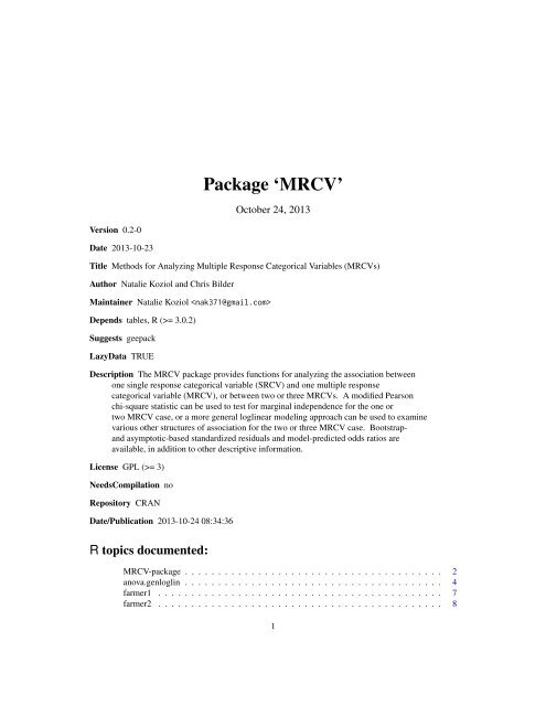Package 'MRCV'