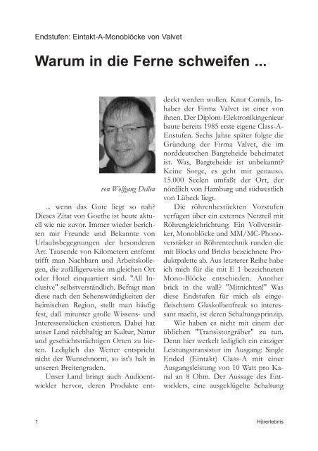 Endstufen: Eintakt-A-MonoblÃ¶cke von Valvet - highend-electronics