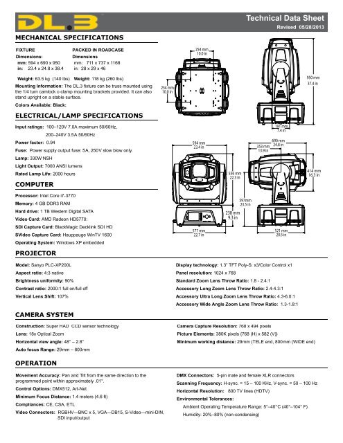 DL.3 Technical Data Sheet - High End Systems