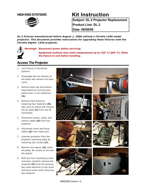 Upgrading Internal Projector to Christie Digital LX55 - High End ...