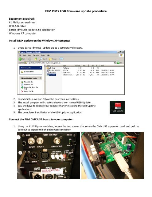 FLM DMX USB firmware update procedure.pdf - High End Systems