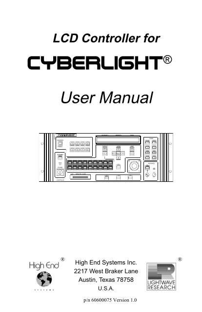 Cyberlight LCD Controller User Manual (v1.0) - High End Systems