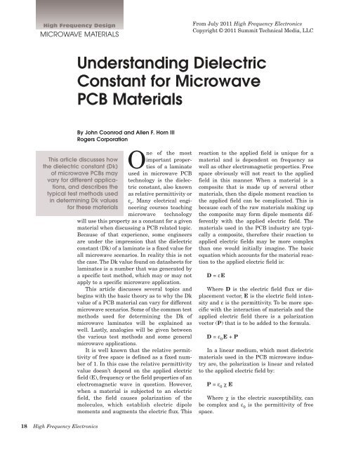 Understanding Dielectric Constant for Microwave PCB Materials