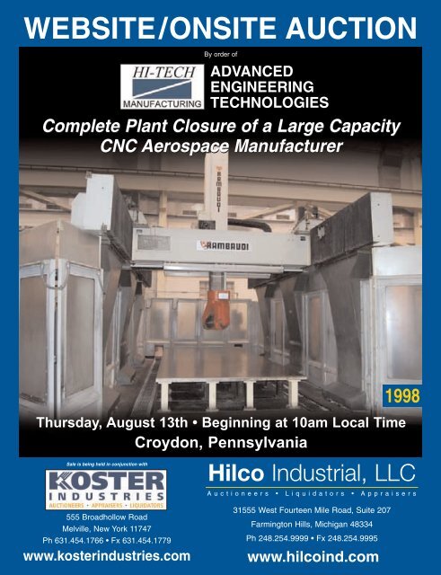WEBSITE/ONSITE AUCTION - Hilco Industrial