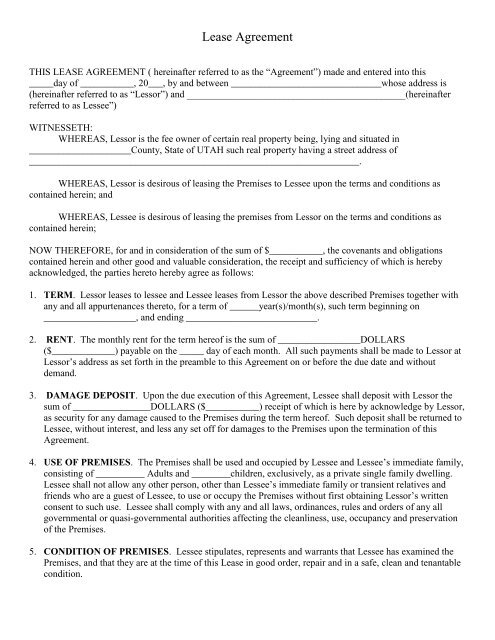 Lease Agreement - Hill Air Force Base