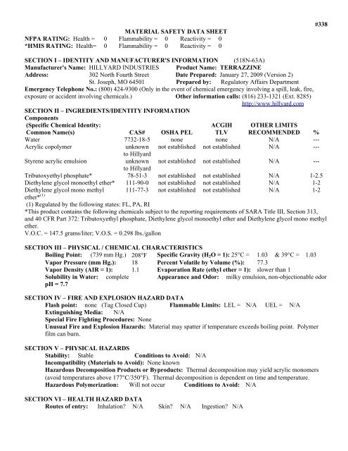 Hillyard Floor Wax Msds Sheet | Viewfloor.co