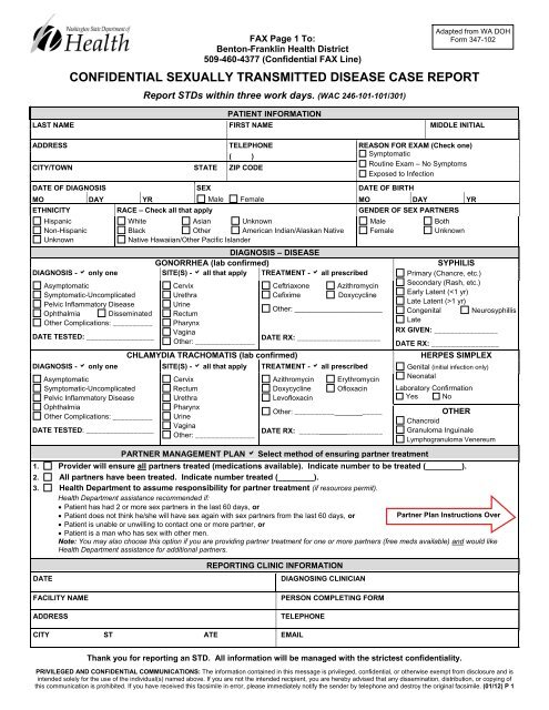 Benton-Franklin County Confidential Sexually Transmitted Disease ...