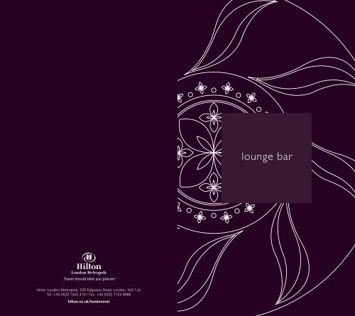 Lounge Bar Menu - Hilton London Metropole
