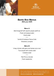 Menu - Hilton London Metropole