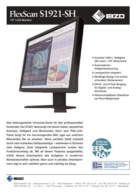 FlexScan S1921-SH - Eizo