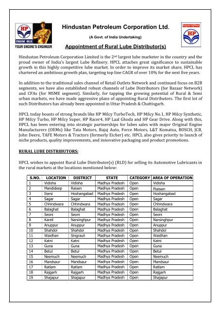 English advt. - Hindustan Petroleum Corporation Limited