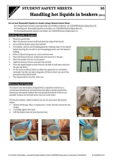 STUDENT SAFETY SHEETS 95