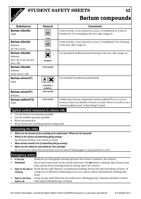 STUDENT SAFETY SHEETS 41