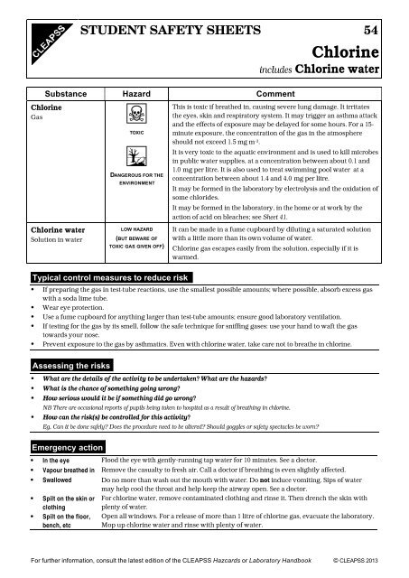 STUDENT SAFETY SHEETS 53