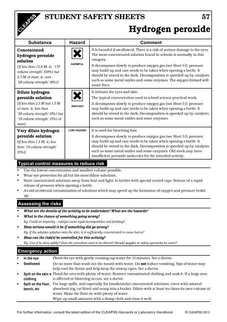 STUDENT SAFETY SHEETS 57