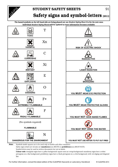 STUDENT SAFETY SHEETS 90