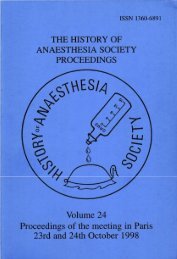 Contents of Volume 40 - History of Anaesthesia Society