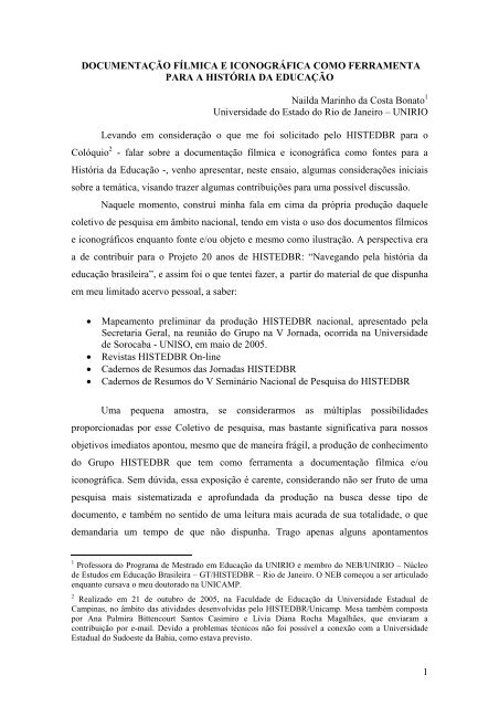 Definir fontes iconogrÃ¡ficas e filmÃ­cas - histedbr - Unicamp