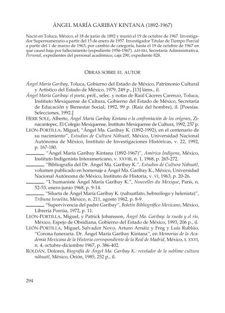 ÁNGEL MARÍA GARIBAY KINTANA (1892-1967) - Instituto de ...