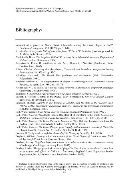 Bibliography - Institute of Historical Research