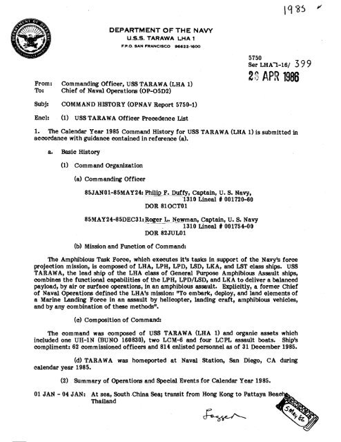 1985 - Naval History and Heritage Command - U.S. Navy