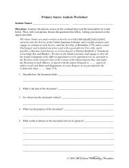 Primary Source Analysis Worksheet Excerpt from Woodrow Wilson's ...