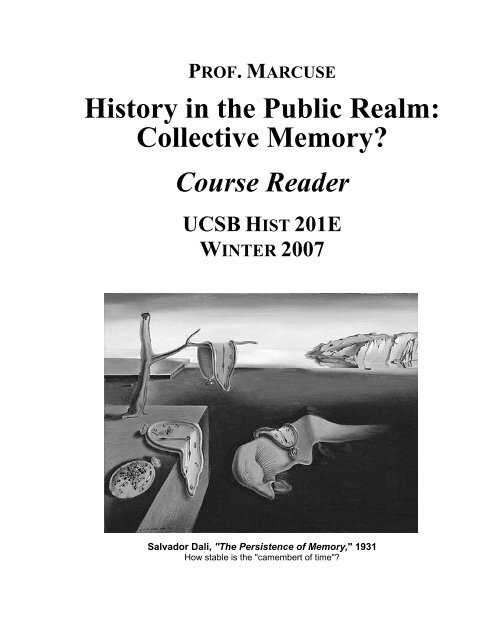 Collective Memory? - UCSB Department of History