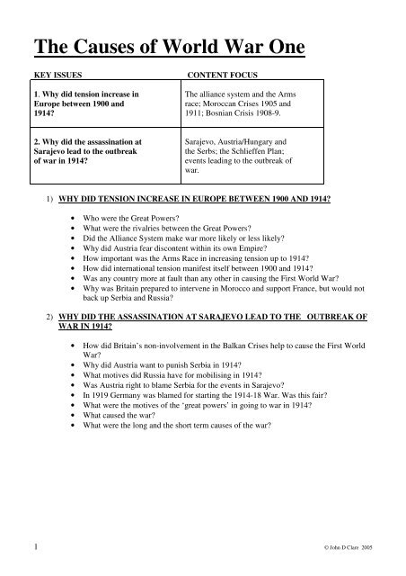 Causes Of Ww1 Germany