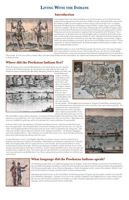Introduction Where did the Powhatan Indians live? - Jamestown ...