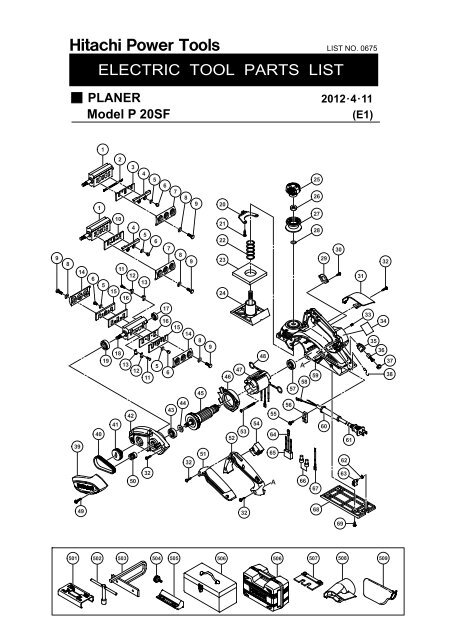 P20SF Exploded Diagram and Parts Listing