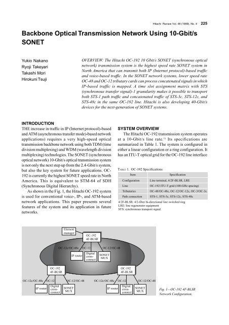 Backbone Optical Transmission Network Using 10-Gbit ... - CiteSeerX