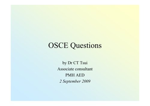 OSCE Questions