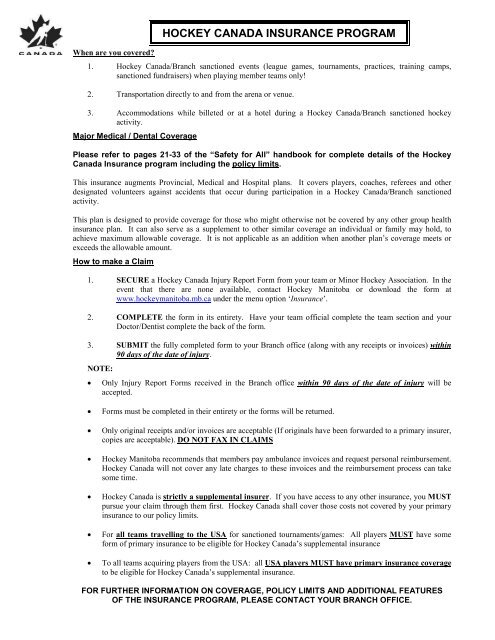 Hockey Canada Injury Report Form - Hockey Manitoba