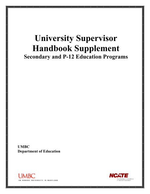 Supervisor's Internship Handbook - UMBC