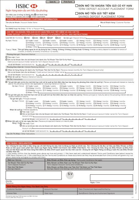 Time Deposit Placement Form.cdr - HSBC