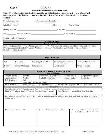 Palliative Care Assessment Form MR xx Insert Service Name here