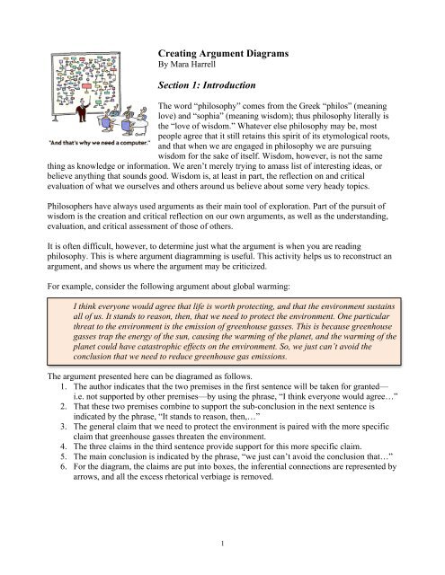 Creating Argument Diagrams Section 1: Introduction