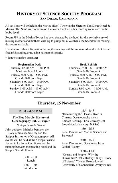 Program - History of Science Society