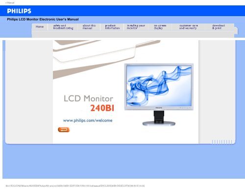 Philips LCD Monitor Electronic User's Manual