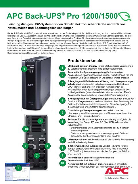 APC Back-UPS® Pro 1200/1500 - ARP