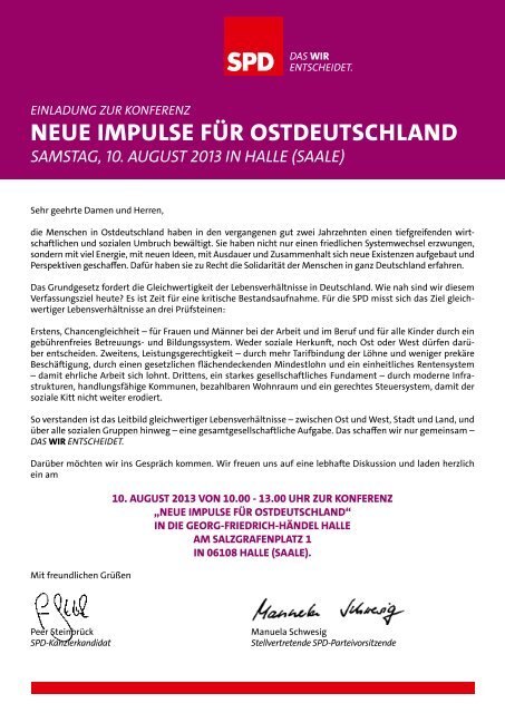 neue Impulse für Ostdeutschland - SPD neue Impulse für Ostdeutschland - SPD
