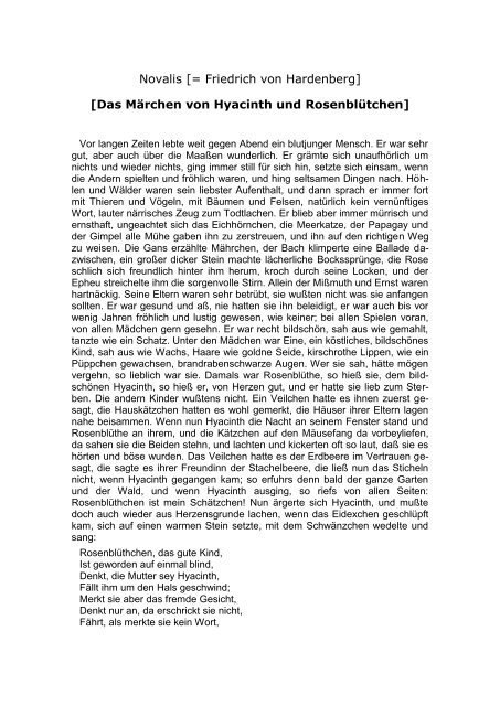 Das Märchen von Hyacinth und Rosenblütchen - Goethehaus ...